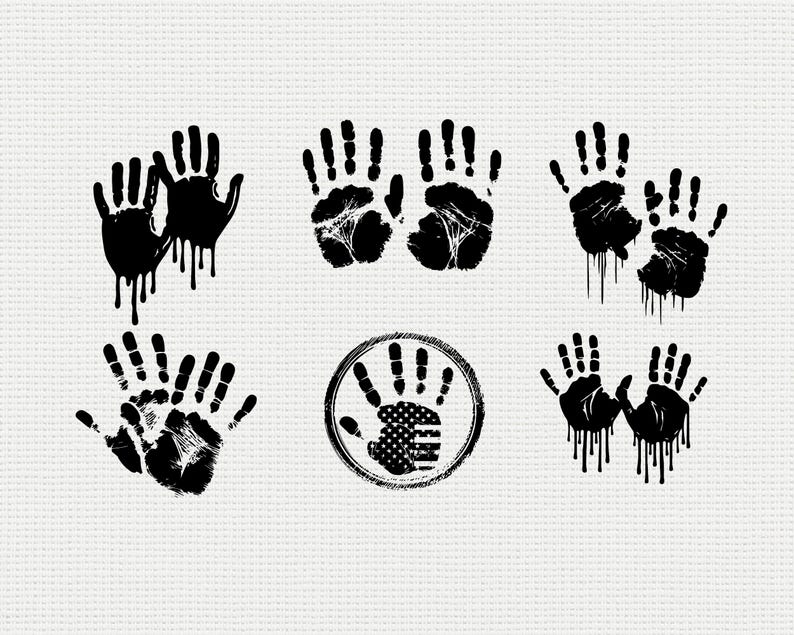 Handprint SVG PNG Bundle, Family Silhouette Clipart, Baby Hand Cricut ...