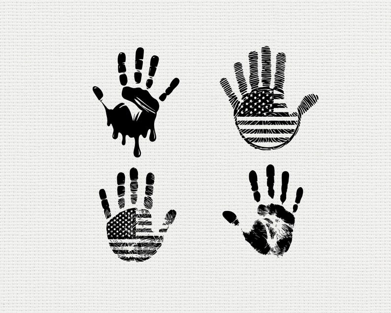 Handprint SVG PNG Bundle, Family Silhouette Clipart, Baby Hand Cricut ...