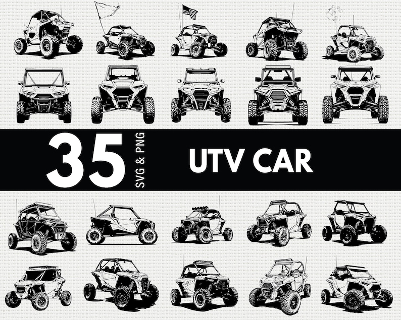 UTV SVG Bundle, Side by Side Silhouette PNG, off Road Vehicle Clipart ...