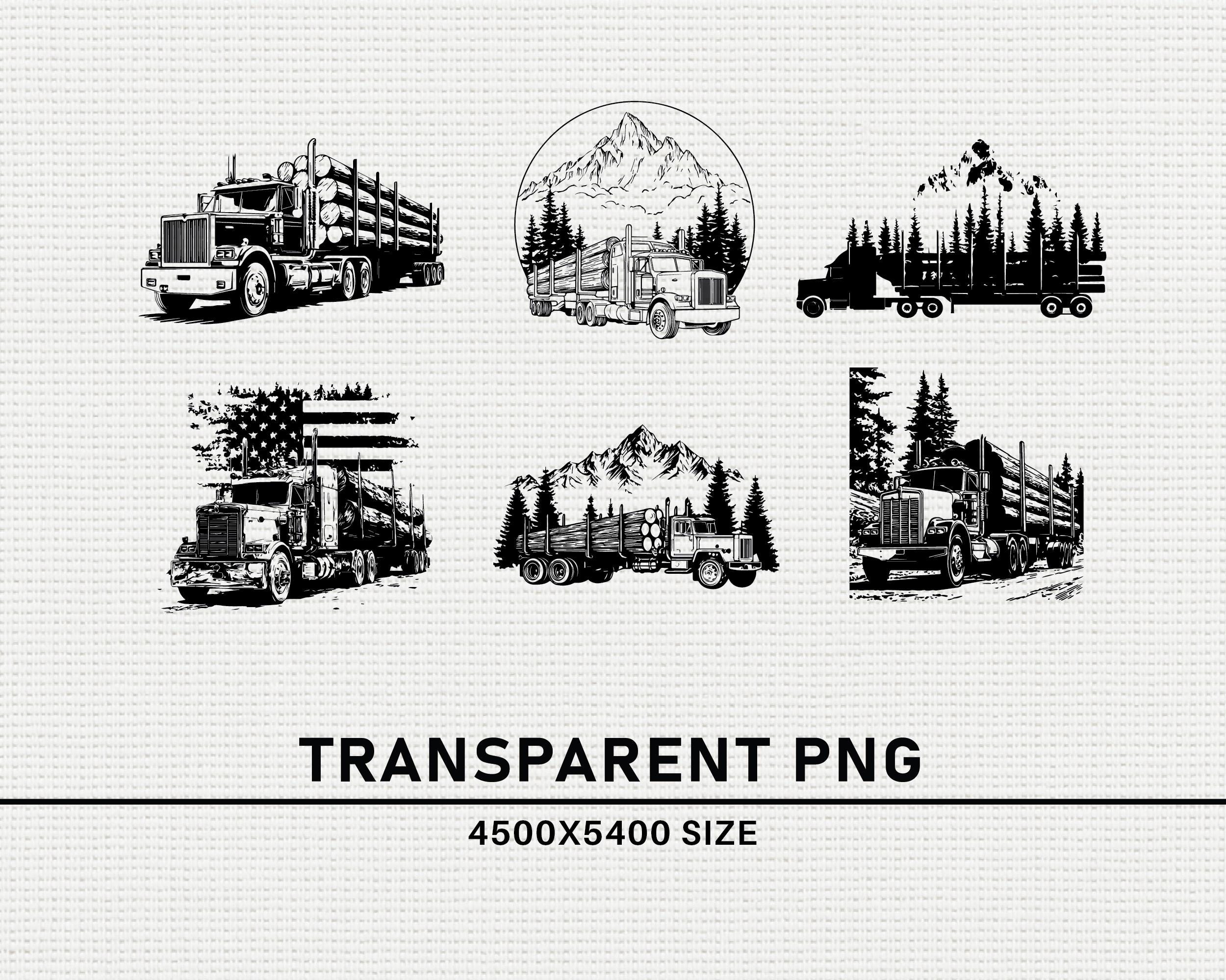 Logging Truck SVG PNG Bundle, Lumberjack Silhouette Clipart, Forest ...