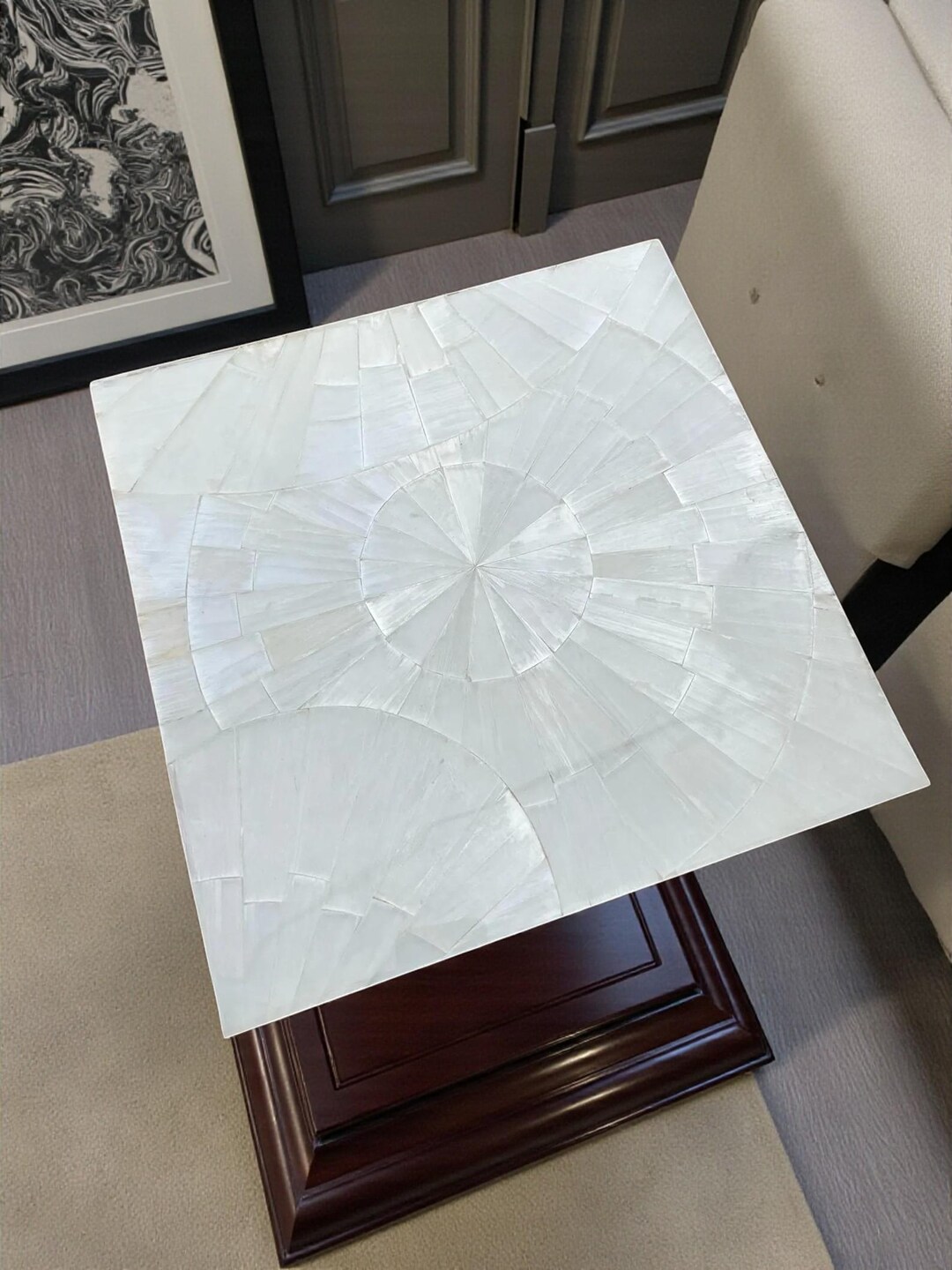 Handcrafted Selenite Coffee Table | Luxury Crystal Gemstone Top - Etsy