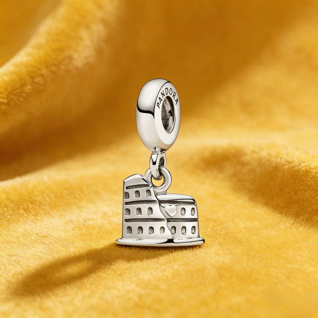 Roman Colosseum Charm | Handmade Silver Charm | 925 Sterling Silver ...