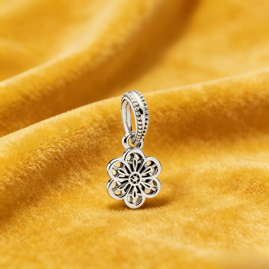 Daisy Lace Charm | Handmade Silver Charm | 925 Sterling Silver ...