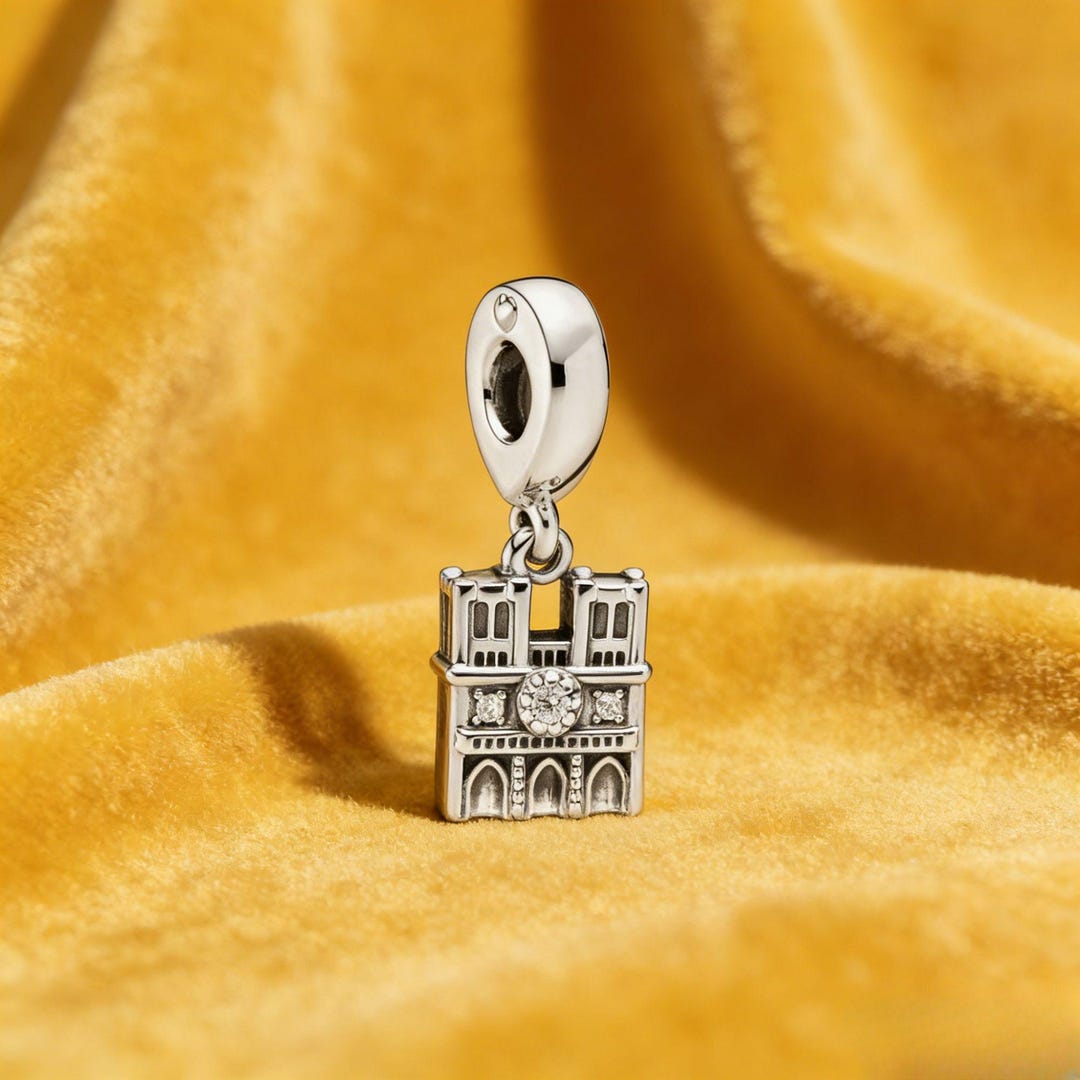 Notre Dame De Paris Charm | Handmade Silver Charm | 925 Sterling Silver ...