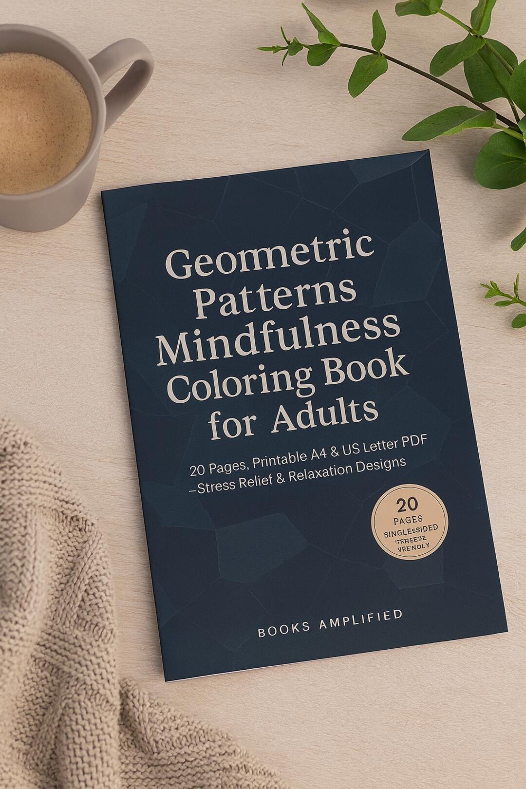 Geometric Patterns Mindfulness Coloring Book for Adults – 20 Pages ...