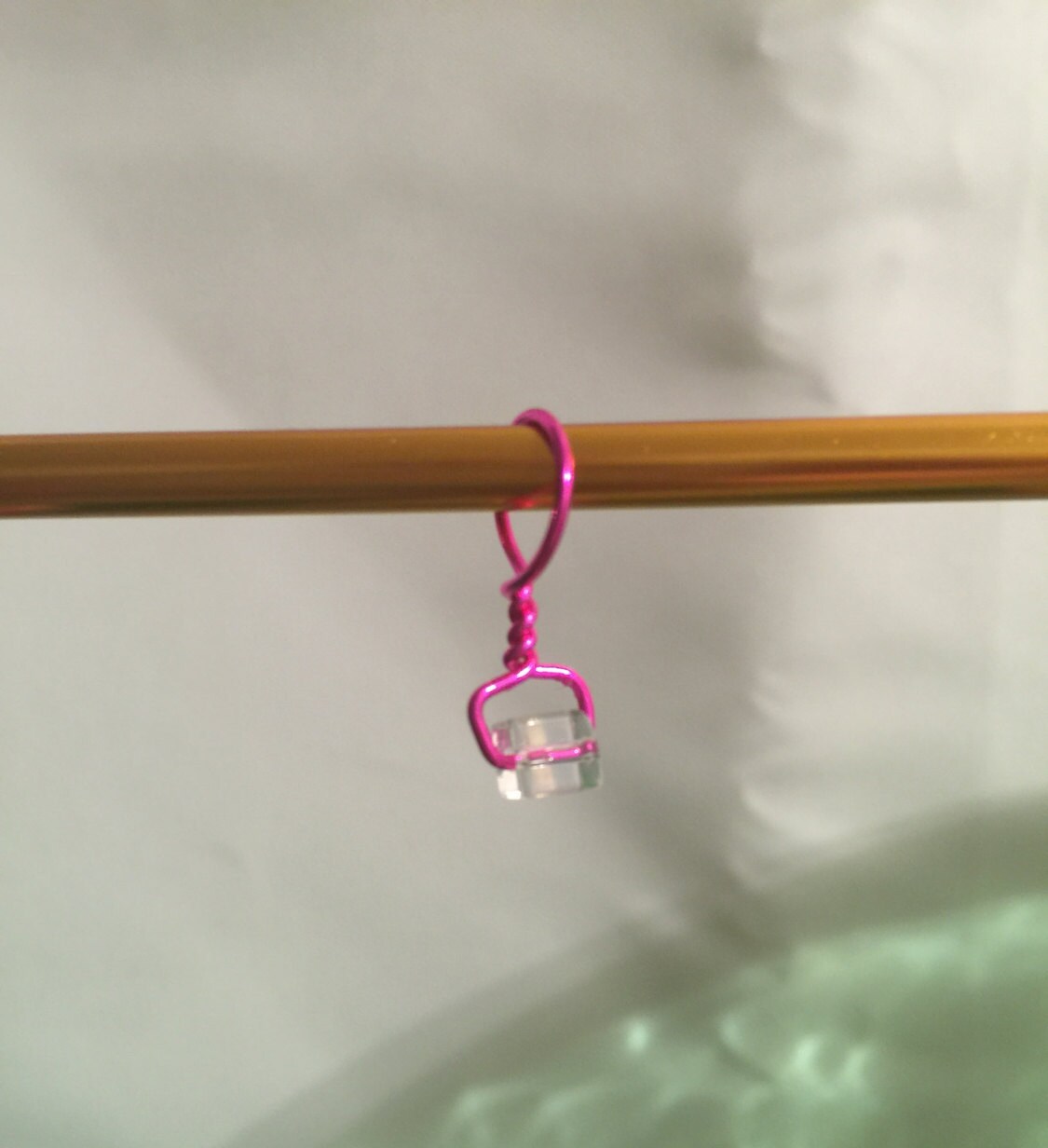 Wire Wrapped, Beaded, Snag-less Stitch Markers, PINK - Etsy