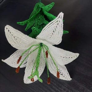 Beaded Lily Flower: French Beaded Artificial Floral Decor - Etsy