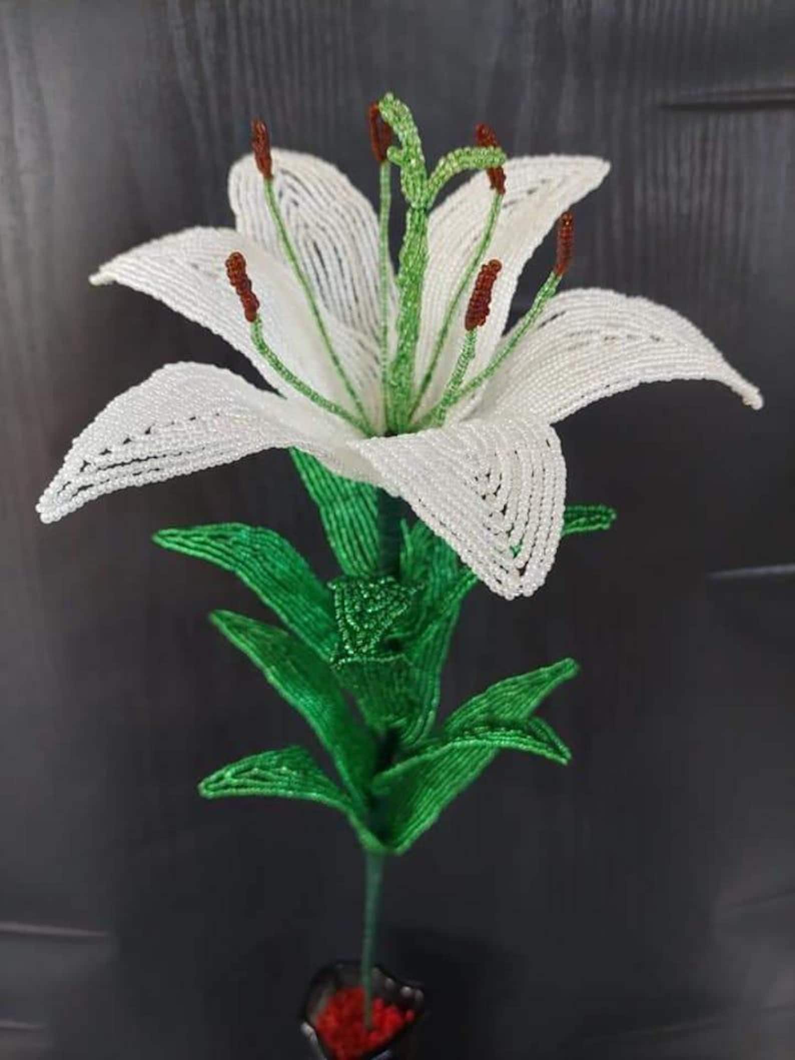 Beaded Lily Flower: French Beaded Artificial Floral Decor - Etsy