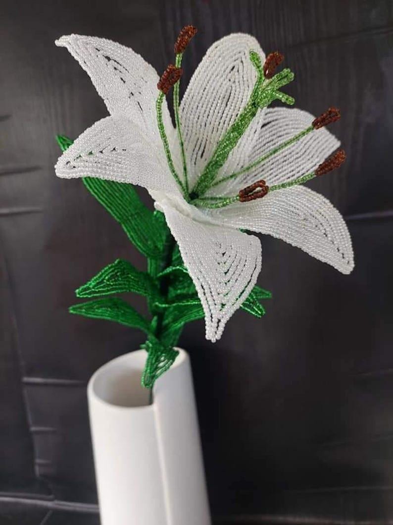 Beaded Lily Flower: French Beaded Artificial Floral Decor - Etsy