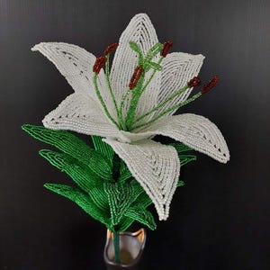Beaded Lily Flower: French Beaded Artificial Floral Decor - Etsy