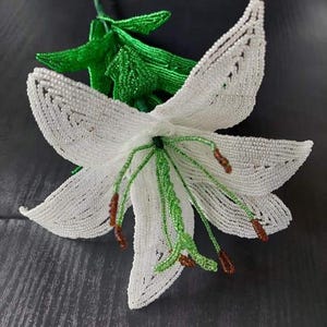 Beaded Lily Flower: French Beaded Artificial Floral Decor - Etsy