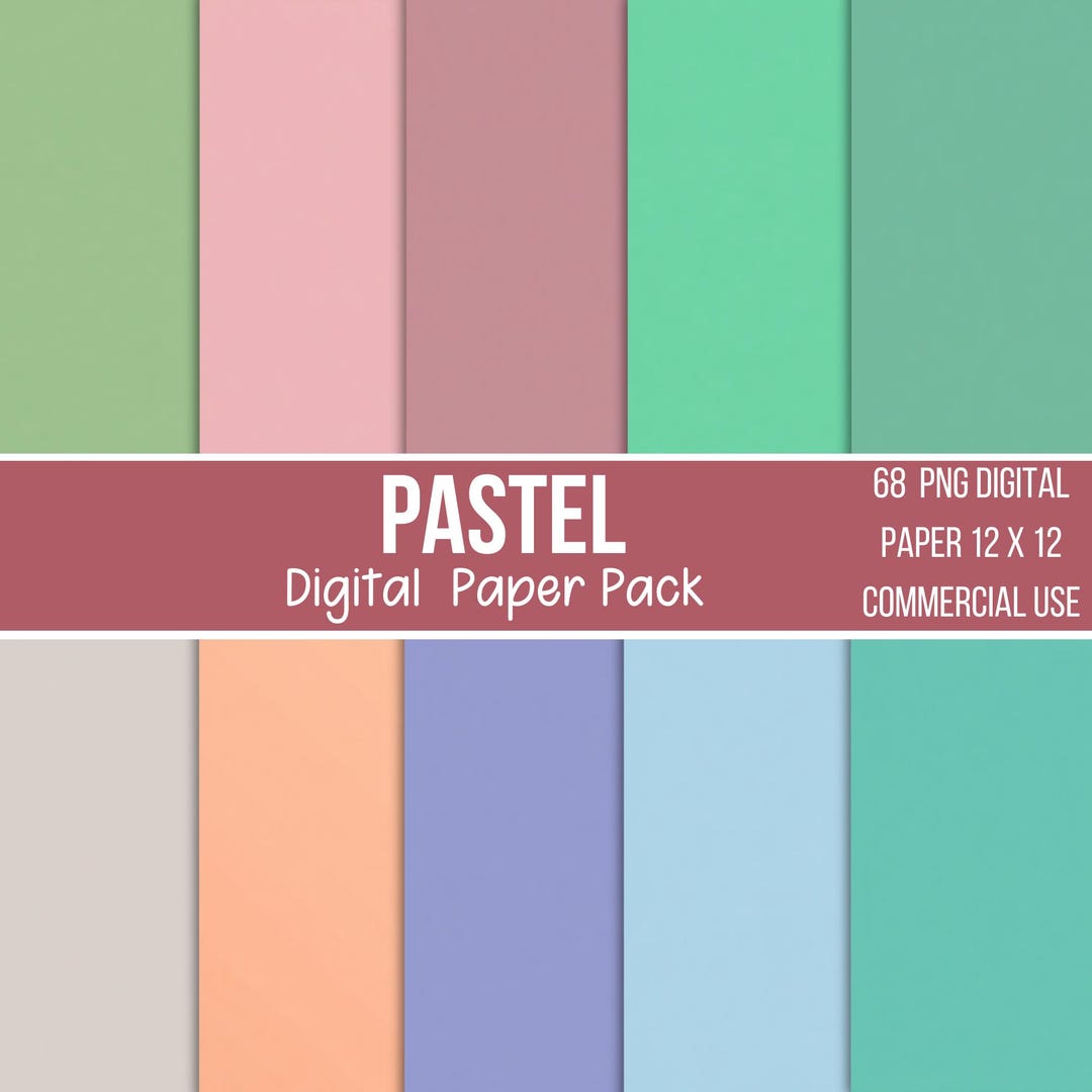 Pastel Digital Paper, Easter Digital Paper, Solid Plain Digital Paper ...