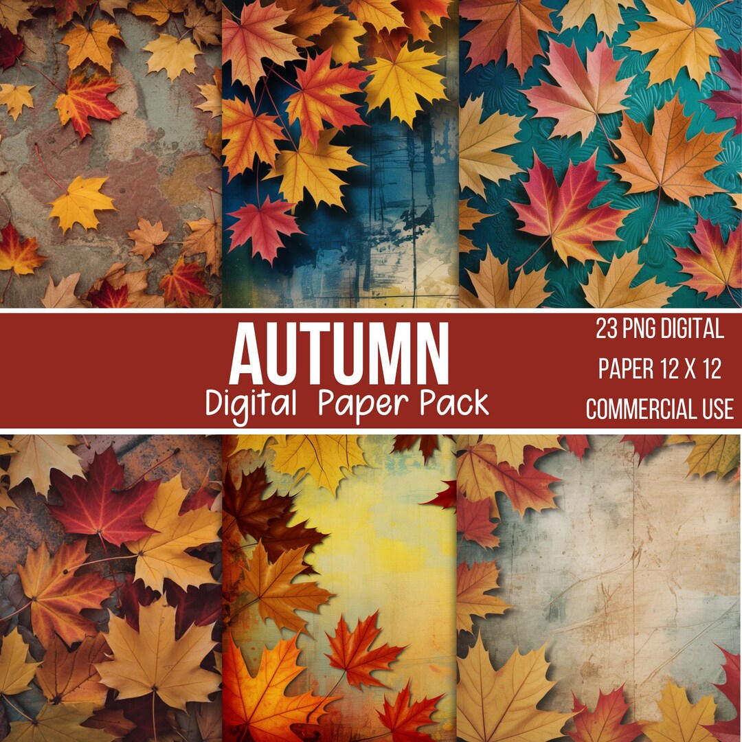 Autumn Leaves Digital Papers, Fall Autumn Leaves Papers, Junk Journal ...