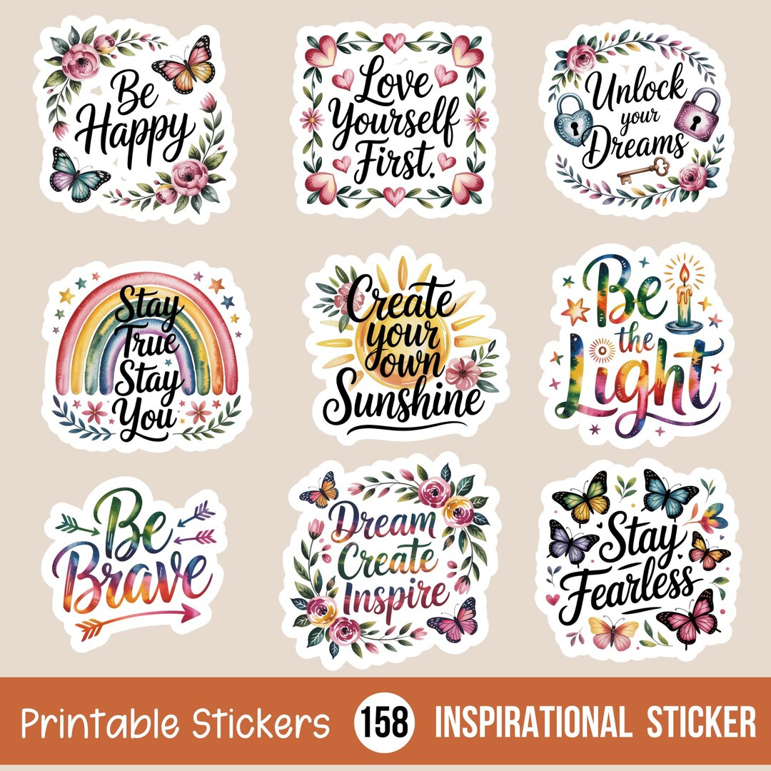 150+ Inspirational Quotes Stickers, Positive Affirmations, Kindle ...
