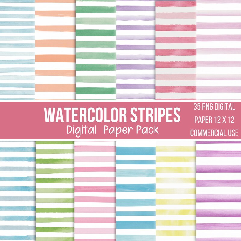 Stripe Digital Paper - Etsy