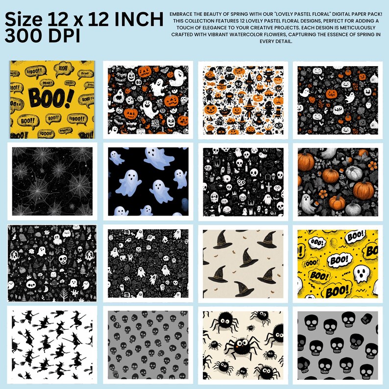Halloween Digital Papers, Seamless Papers for Commercial Use, Pumpkins ...