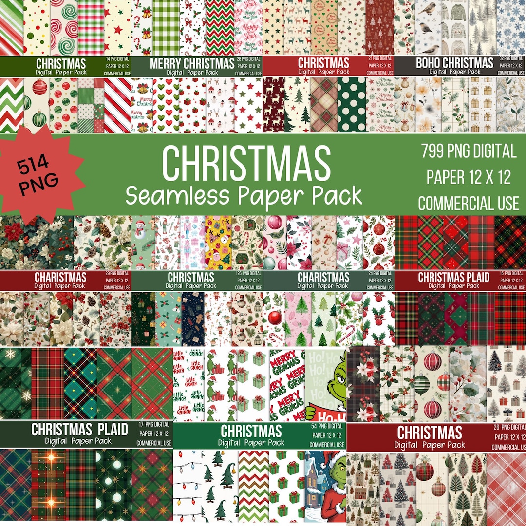 500+ Christmas Digital Papers, Grinch Christmas Patterns, Christmas ...