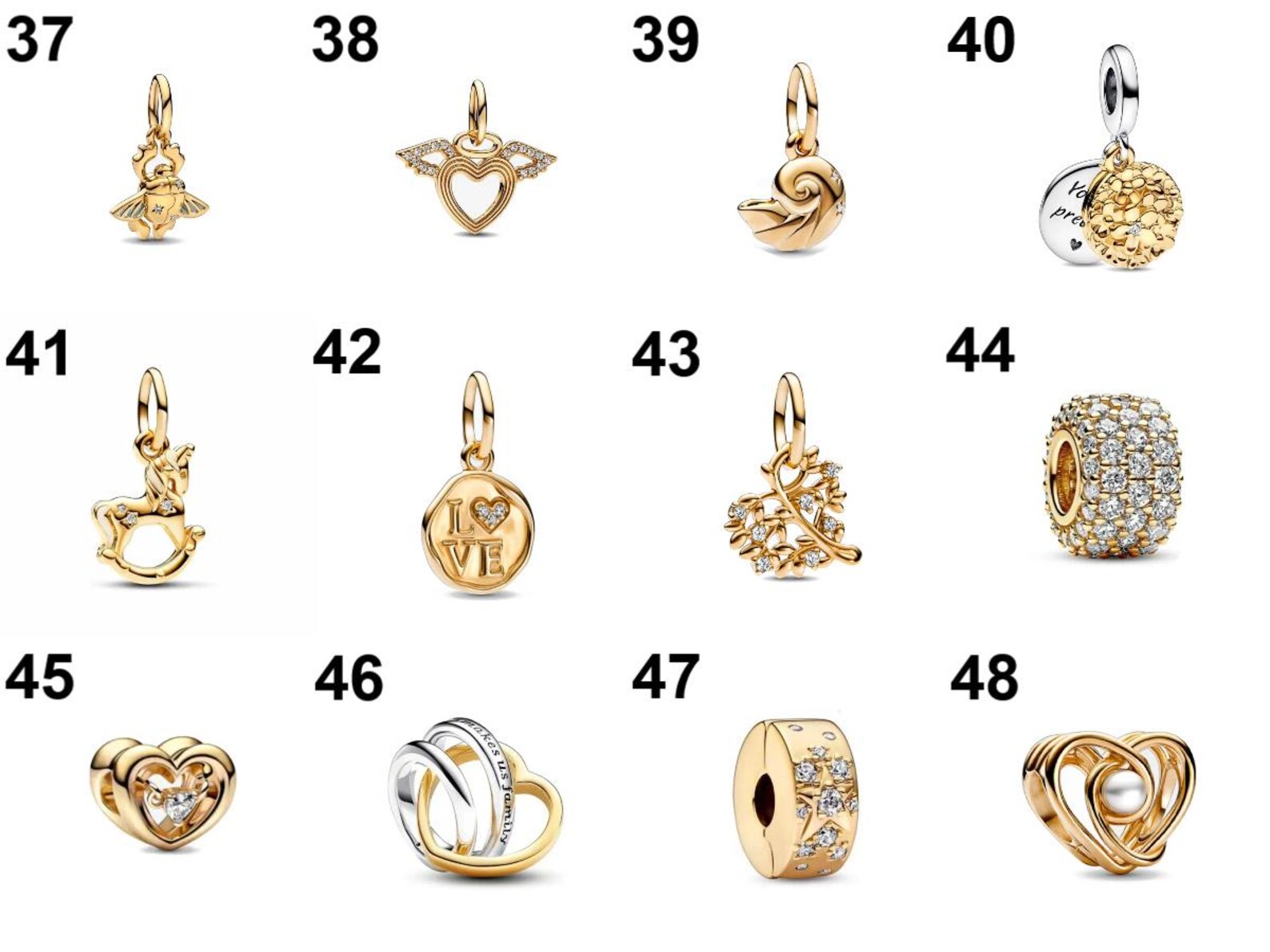 Gold Safety Chain Sparkling Clip Daisy Castle Charm Beads,gold Heart ...