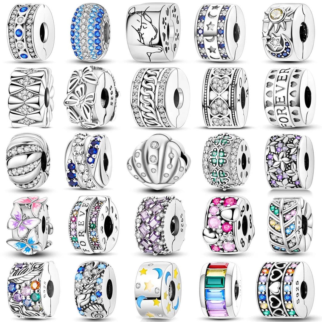 925 Sterling Silver Charm Beads – Sparkling European-style Charms for ...