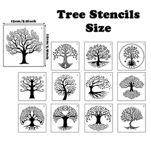 Tree Stencils Set Tree of Life Stencil for Painting on Wood Airbrush ...