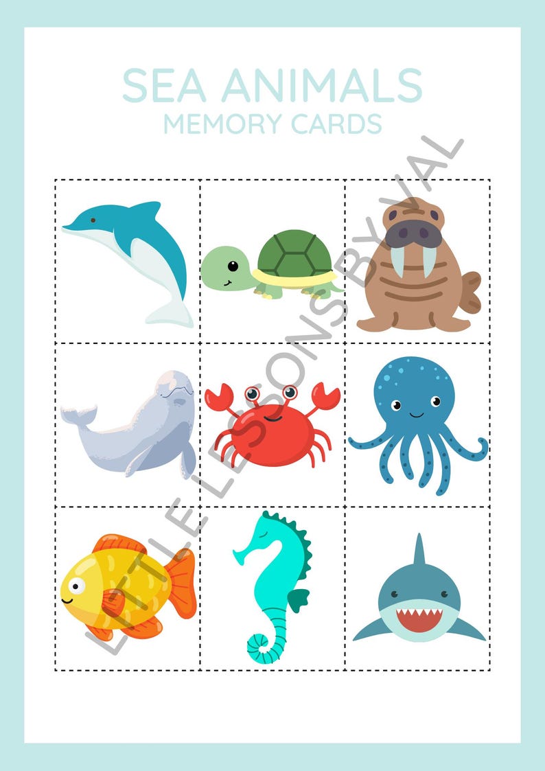 Animal Memory Game – Farm, Zoo & Sea Animals | Printable Matching Cards ...