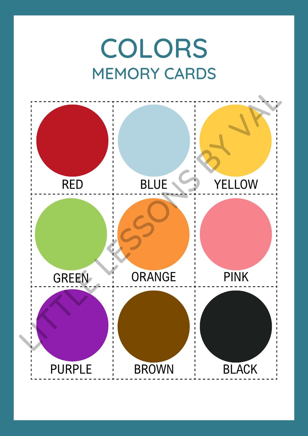 Color and Shape Matching Game | Printable Memory Game for Preschoolers ...