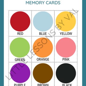 Color and Shape Matching Game | Printable Memory Game for Preschoolers ...