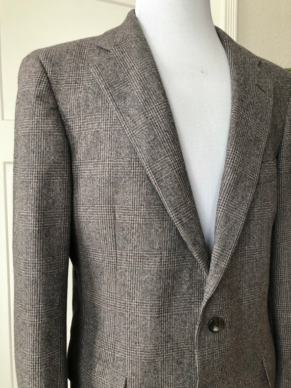 70s 80s Wool Glen Urquhart Plaid Tweed Flannel Woven … - Gem