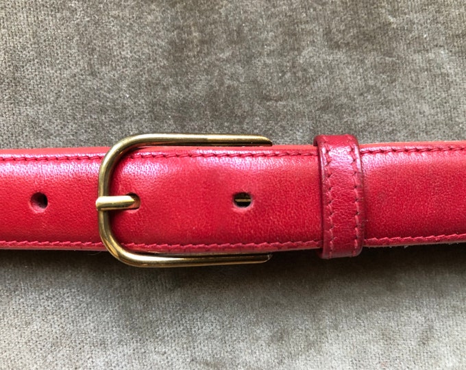 Coach Red Leather Belt Size 40 - Etsy