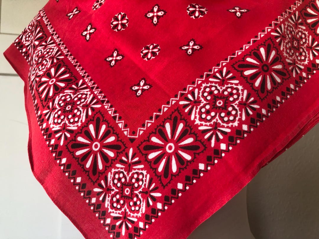 1970s Tower Bandana Retro Floral Paisley Print Square Scarf ...