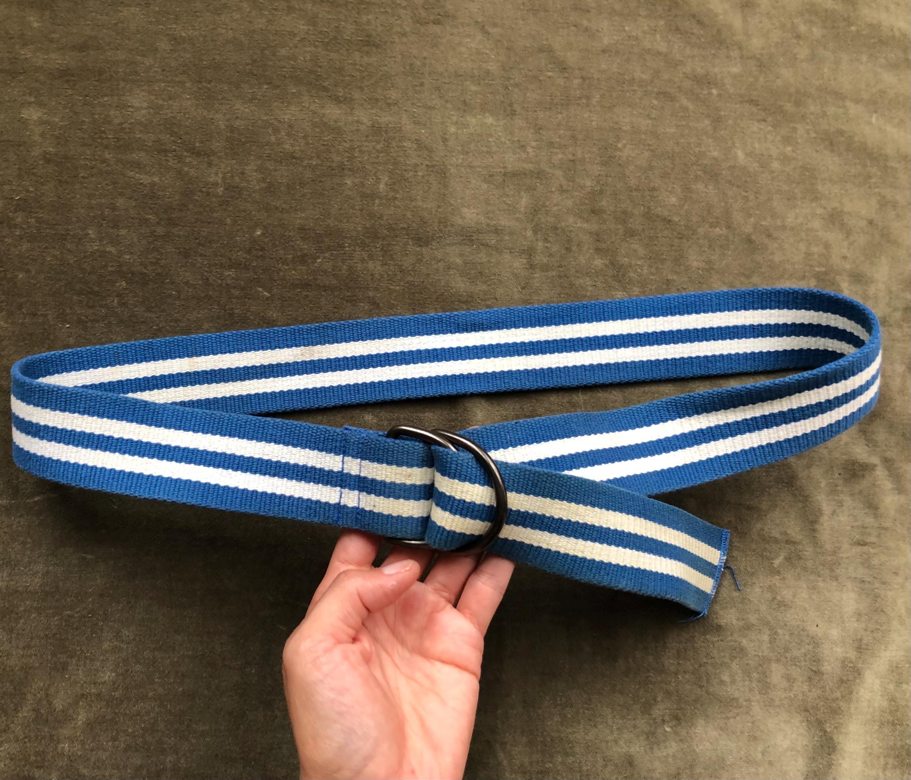 90s Cotton Woven Boho Belt Sash Double D Ring Buckle 1990s Y2k Vintage ...