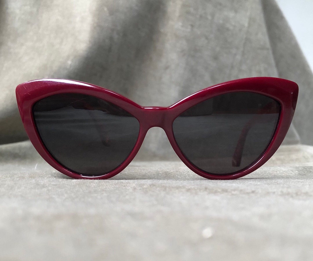 90s Burgundy Cateye Sunglasses Dark Red Maroon Merlot Cat Eye Glasses ...