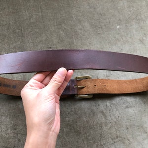 Orvis Heavy Duty Thick Wide Dark Brown Smooth Leather Belt W Chunky ...