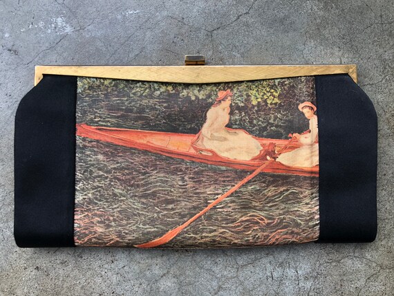 50s 60s Rare Monet the Pink Rowing Boat 1890 Painting Novelty - Etsy