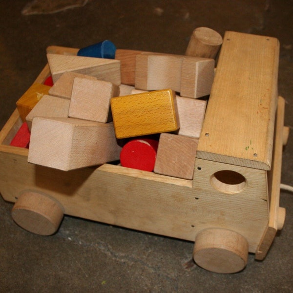 Toy Wooden Trucks With Blocks - Etsy