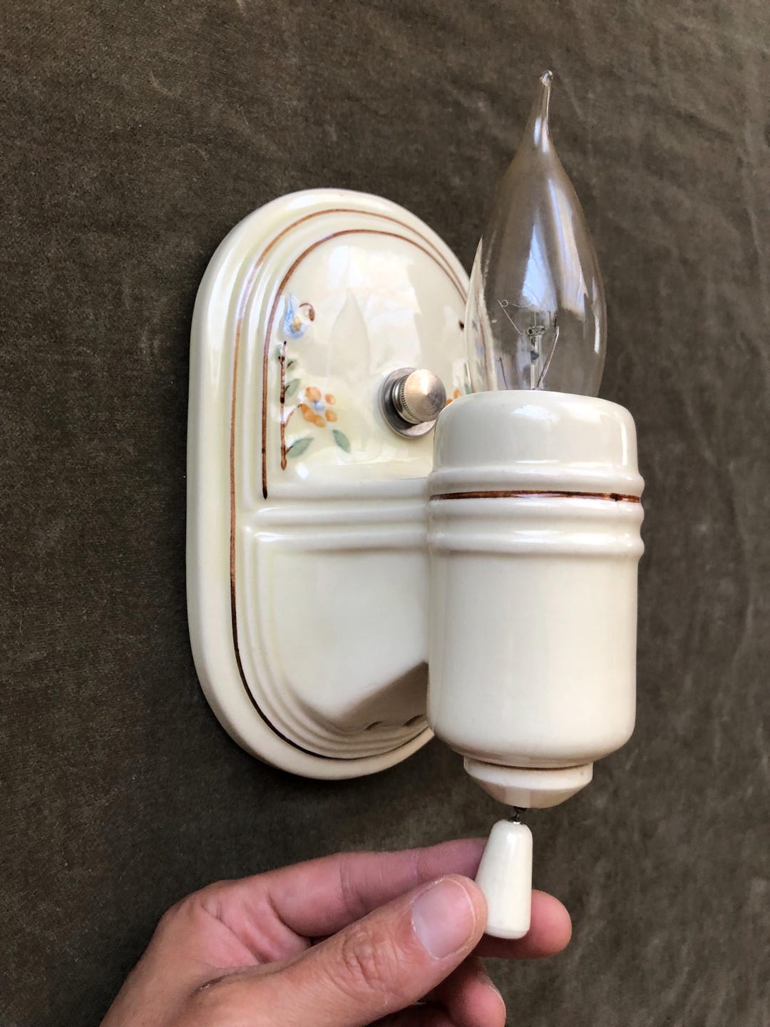 1920s 30s REWIRED Antique Porcelier Art Deco Single Bulb Wall Sconce ...