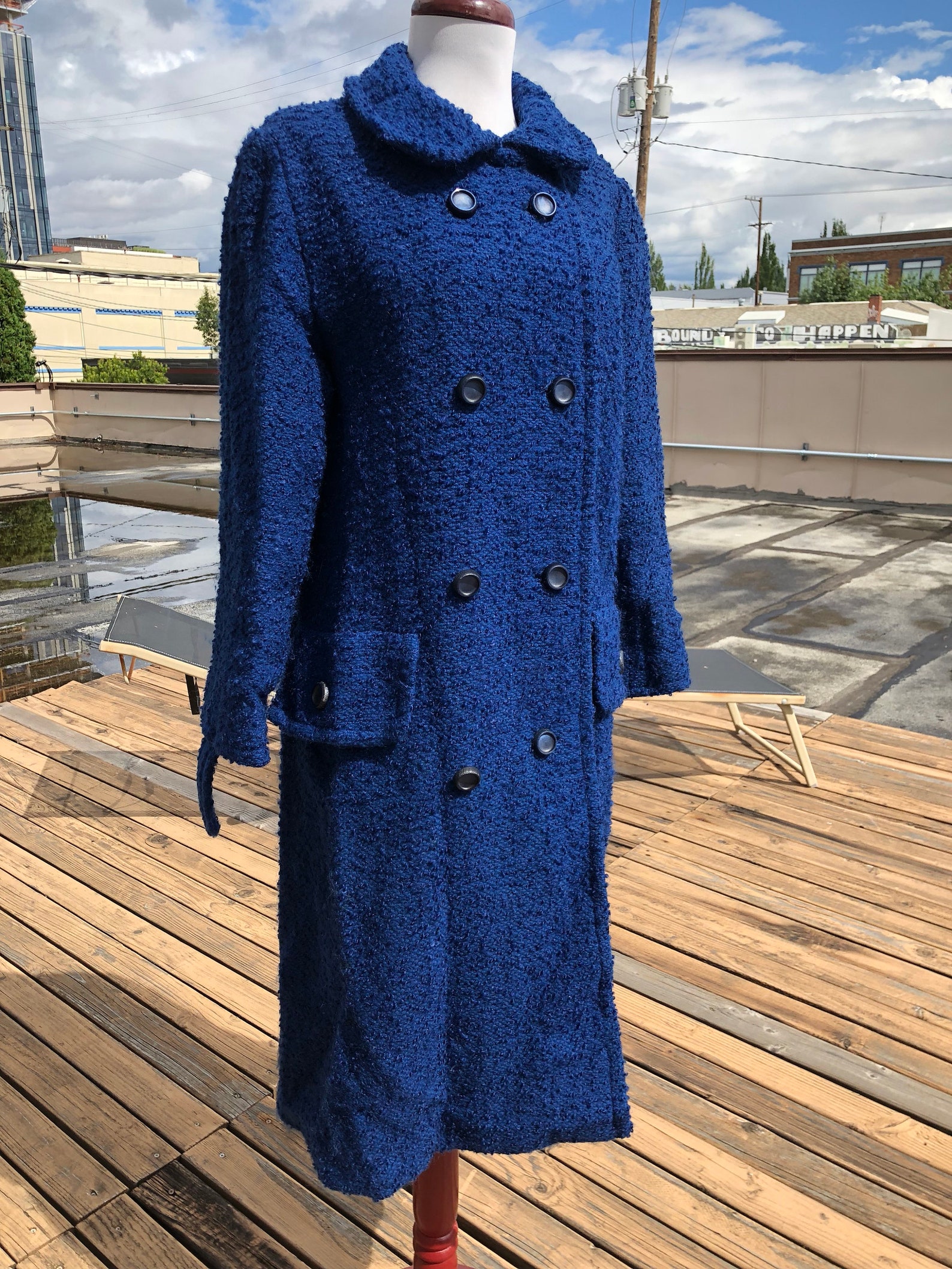 Vtg Deep Marine Blue Tweed Mohair Wool Boucle Nubby Texture - Etsy