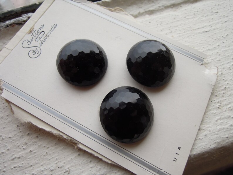 Antique 1920s 1930s Art Deco Black Jet Buttons by B. Schwanda - Etsy