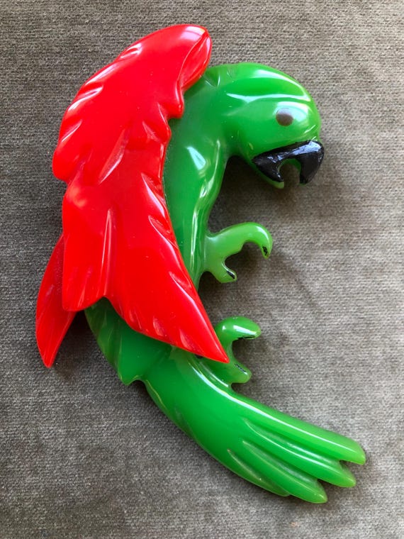 RARE Shultz Bakelite Hand Carved Art Deco Chunky Gre… - Gem