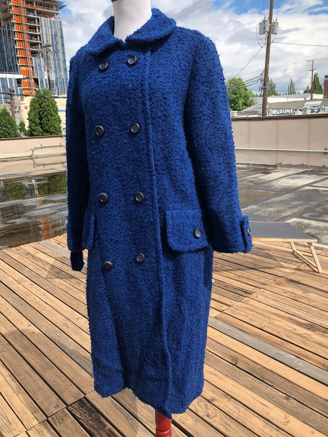 Vtg Deep Marine Blue Tweed Mohair Wool Boucle Nubby Texture - Etsy