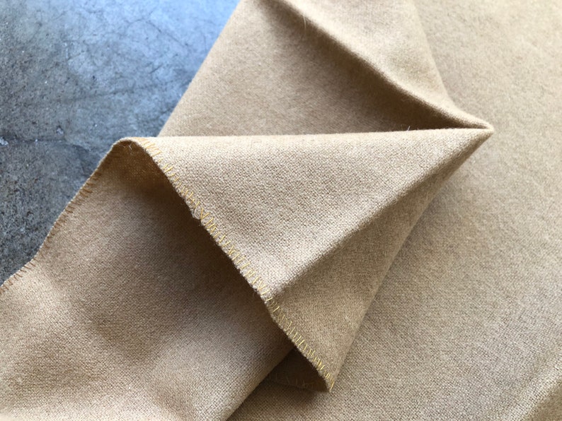 70s Smooth Wool Thin Woven Caramel Tan Camel Beige Fringed | Etsy