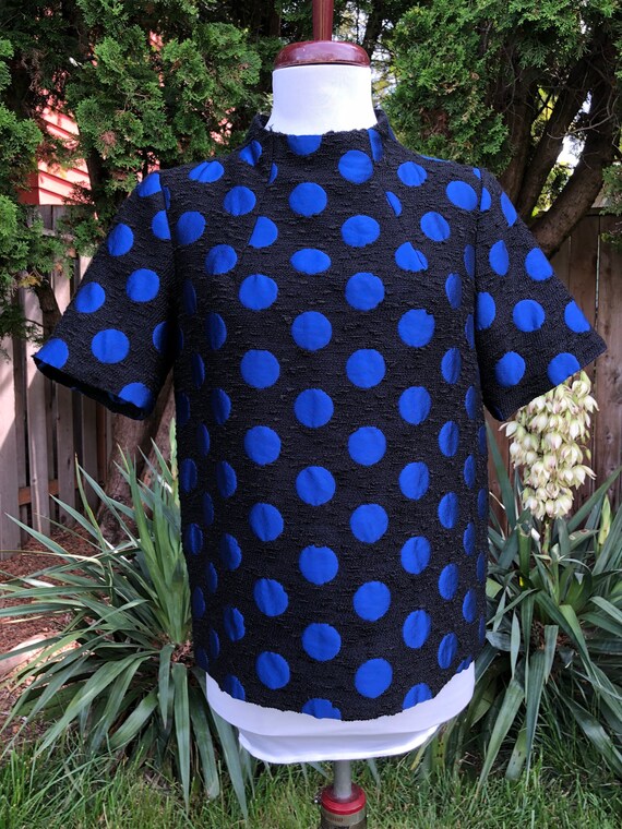 Wool Brocade Short Sleeve MOD Winter Blouse Top SUNO … - Gem