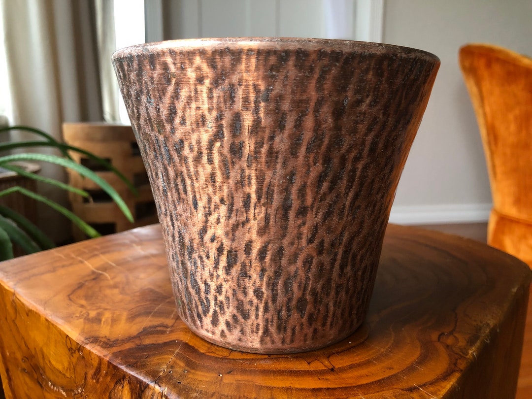 1970s Hammered Solid Copper Tree Trunk Bark Texture Petite - Etsy