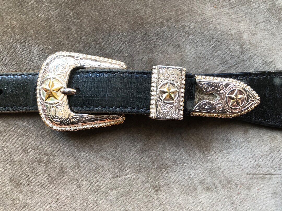 Super Thick Heavy Duty Black Leather Wide Belt Western Ranger Waist 36 ...