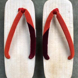 Authentic Japanese Geta Zori Natural Light Wood Kimono Sandals Dark ...