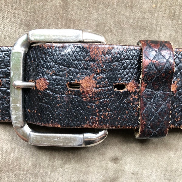 Vintage Leather Belt - Etsy