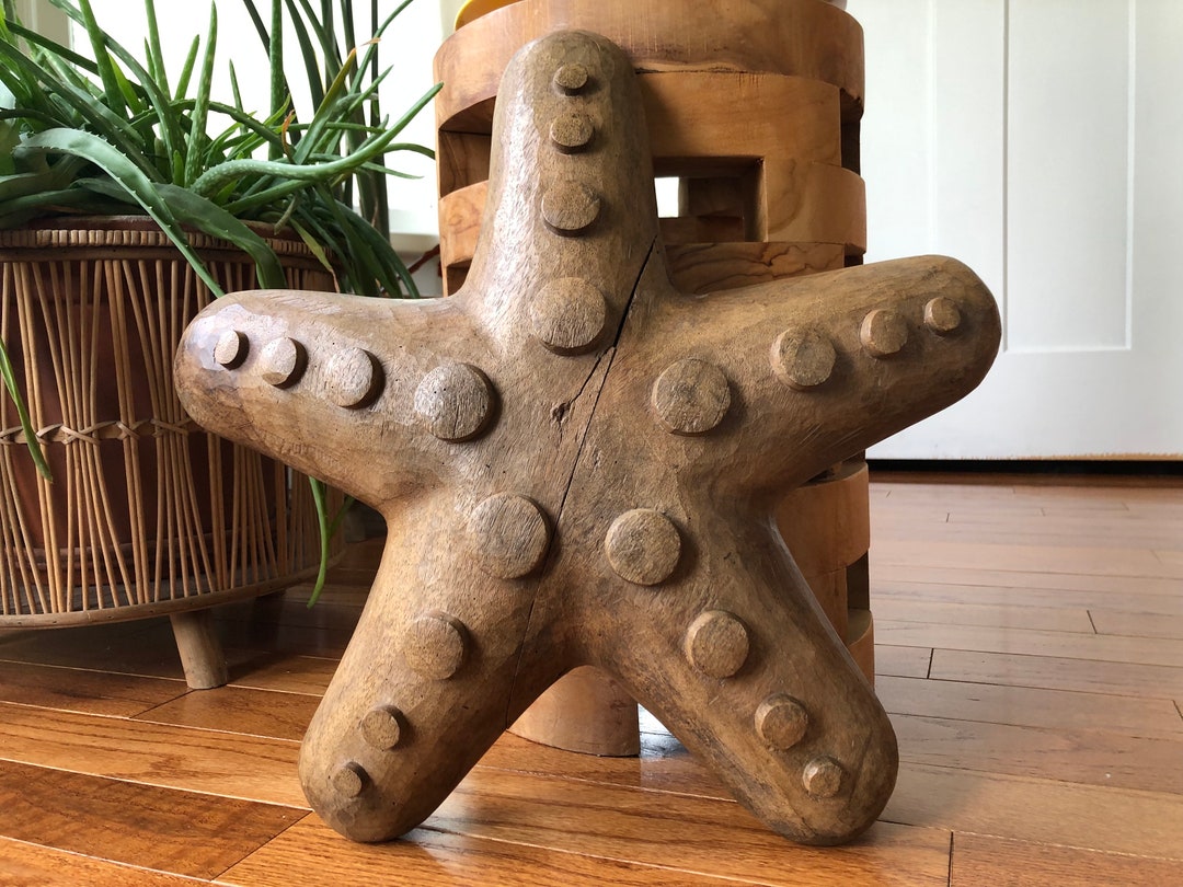 Antique 1920s Handmade Carved Wooden Starfish Seastar Wood Paper Mache ...