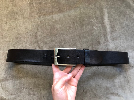 y2k 90s Levis Thick Black leather Work Belt Heavy Dut… - Gem
