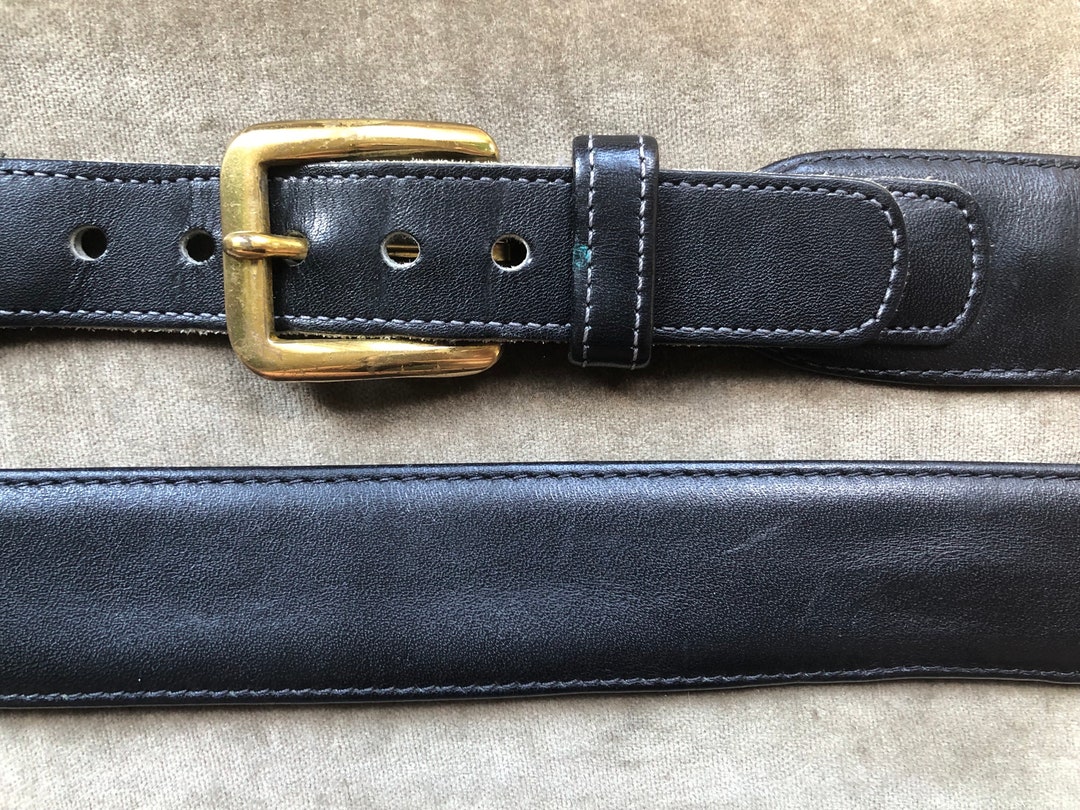 Dooney & Bourke Black Leather Hidden Compartment Money Belt Solid Brass ...