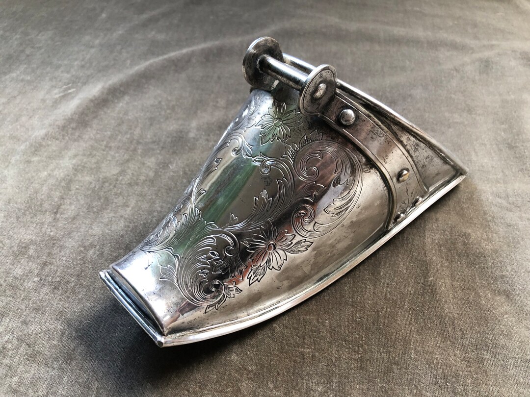 1960s 70s Vintage Silver Plate Spanish Western Wall Pocket Engraved ...